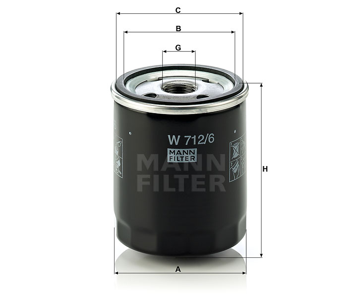 Mann Oil Filter - W712/6 - Car Service Packs