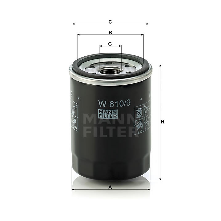 Mann Oil Filter - W610/9 - Car Service Packs