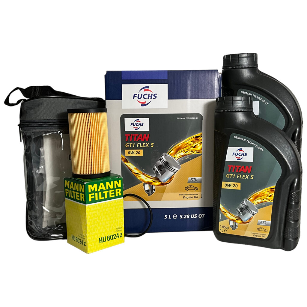 Fuchs Titan GT1 Flex 952 0W-20 Service Kit for Jaguar F-type 3.0 Litre ...