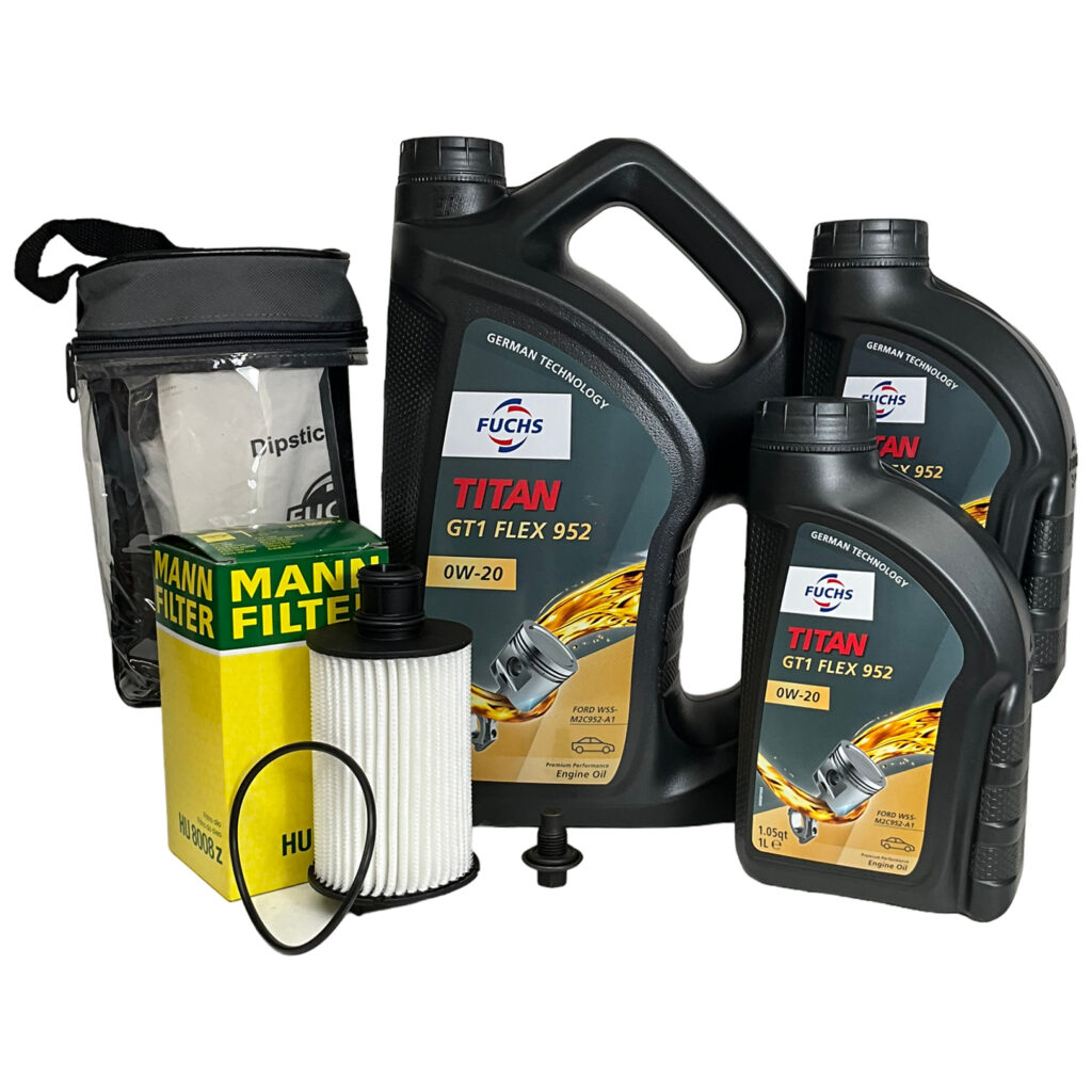 Fuchs Titan GT1 Flex 952 0W-20 Service Kit for Jaguar F-type 3.0 Litre ...
